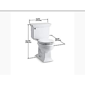 Kohler K-3933-0 Memoirs Comfort Height Two-Piece Round Front Toilet with Stately Design, White - 567212