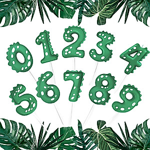 Number Birthday Candles(4 Candle Green) Dinosaur Shape Number Happy Birthday Cake Candles for Dinosaur Birthday Party Decoration Reunions Theme Party