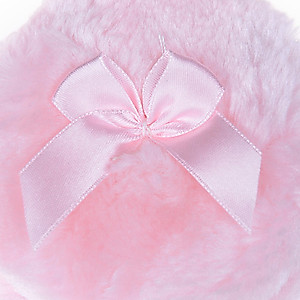 4 Pcs Large Size Ultra Soft Plush Baby Fluffy Powder Puff Comfortable Toddler Body Dusting Powder Puffs Talcum Powders Puff with Cute Bowknot,3.9 Inch (Pink) BY DINGJIN