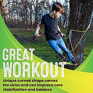 Swurfer Stand Up Tree Swing, Outdoor Swing for Adults, Kids - Durable, Weatherproof, Easy Installation, Adjustable Handles, Protective Rubber Edge, Swingset Outdoor, Outdoor Play, 200lbs, Age 6 and Up