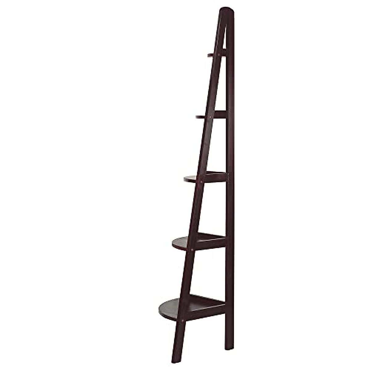 Casual Home 5-Shelf Corner Ladder Bookcase, Espresso