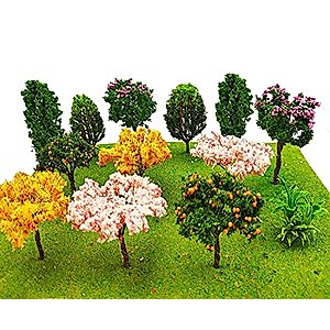 16 Pcs Miniature Fairy Garden Tree Plant Ornamentm, Mixed Model Trees 1-3 Inches, Miniature Dollhouse Pots Decor Moss Bonsai Micro Landscape DIY Craft Garden Ornament