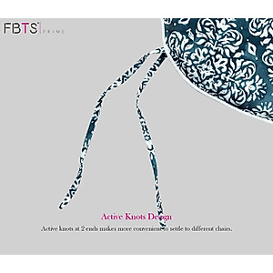 FBTS Prime Outdoor Seat Cushions Set of 2 Patio Chair Cushions with Ties 16x17 Inch Blue Geometry U-Shape Chair Pads for Outdoor Patio Furniture Garden Home Office