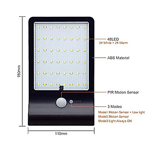 ZeZhen LED Light Bulbs 2pcs Upgraded 48leds Solar Light PIR Motion Sensor with Controller Waterproof IP65 LED Solar Lamp for Outdoor Garden Wall Street LED Light Bulb (Color : C8)