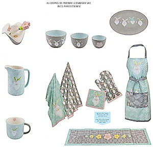 Boston International Easter Platter Table Décor Ceramic Oval Serving Plate, 10 x 5-Inches, Bunny Gnomes