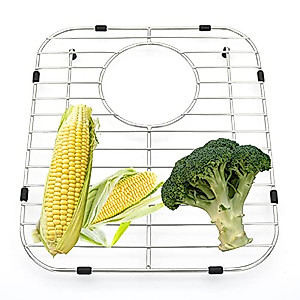 Sink Protector Grid 2 Pack 12 x 11.73 inc, 304 Stainless Steel Sink Grate with Draining Hole, Kitchen Sink Rack for Bottom of Sink
