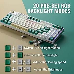 Redragon K643 90% Mechanical Gaming Keyboard RGB Backlight & Macro Customizable with Number Pad, 94 Keys Hot-Swappable USB-C Wired/Bluetooth/2.4G-Wireless Keyboard with Red Switches