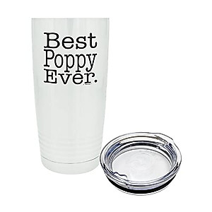 ThisWear Travel Mug For Best Poppy Ever 20oz. Stainless Steel Insulated Travel Mug With Lid White