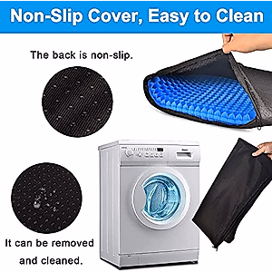Gel Seat Cushion, Ergonomic Breathable Gel Seat Cushion with Non-slip Cover for Long Seating, Tailbone Pain & Pressure Relief, Suitable for Home, Office, Gaming Chair, Car, Wheelchair (18.1 X 17 inch)