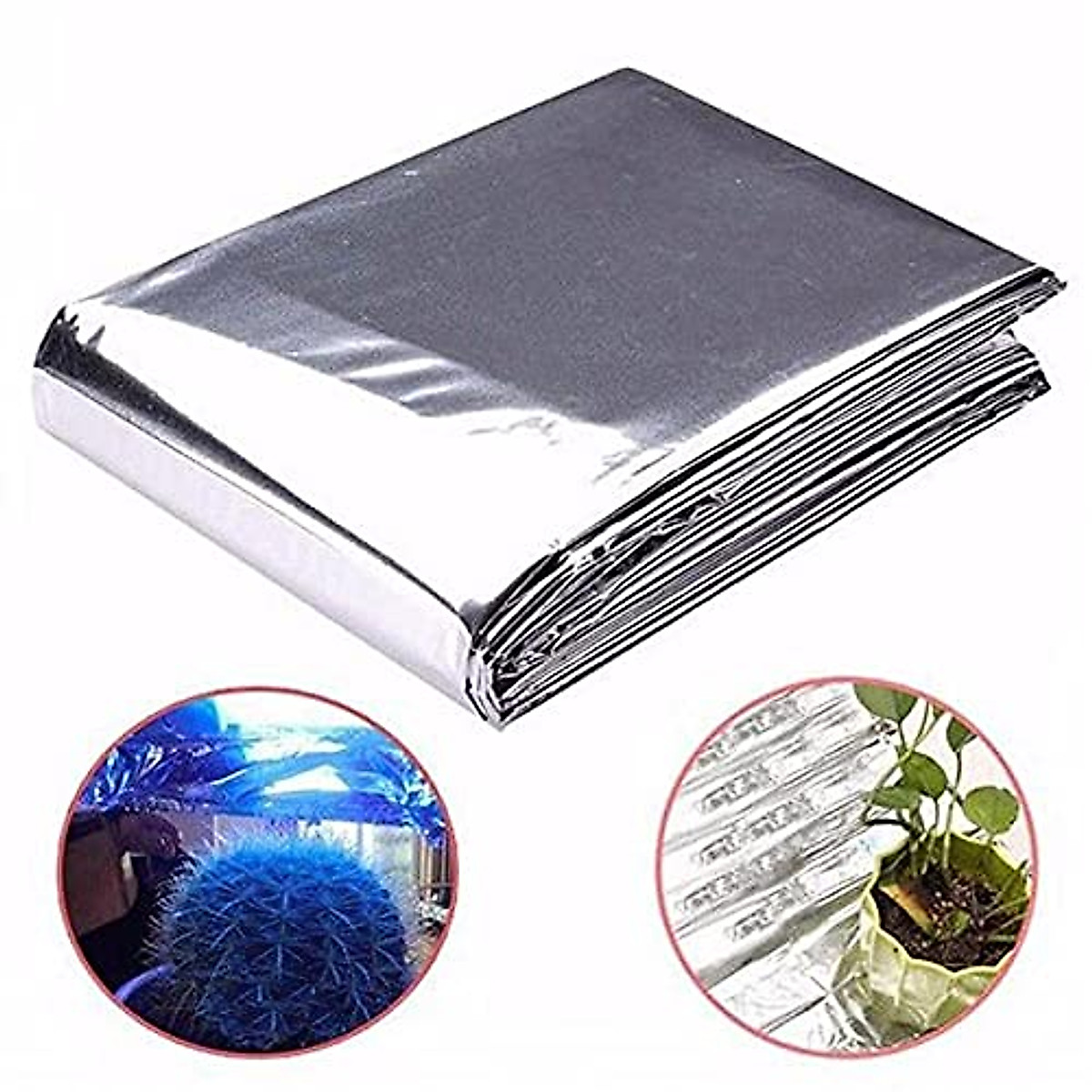 QLGCJ High Silver Reflective Mylar Film, Garden Greenhouse Covering Foil Sheets Effectively Increase Plants Growth, 120x210cm