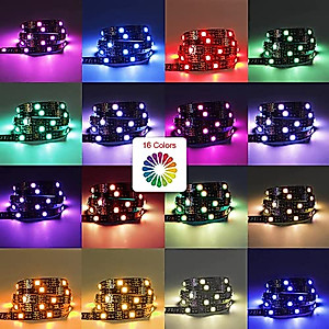 KUTEWEU TV Led Backlight kit with Remote with 16 RGB Colors,4 Modes and 10 Levels of Brightness Adjustment for 24-65 inch TV,Home Movie,Desktop PC Monitor,Home Theater etc, Non-Waterproof (1M/3.3Ft)