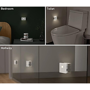 WYZE Rechargeable Night Lights with Dusk to Dawn & Motion Sensors, Warm & Soft White Stair Lights for Bathroom, Hallway, Linkable, Magnetic Mount, 3 Pack