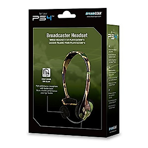 dreamGEAR Broadcaster Wired Headset for the PS4 with Flexible Boom Microphone and Inline Volume/Mute Control (DGPS4-6420)
