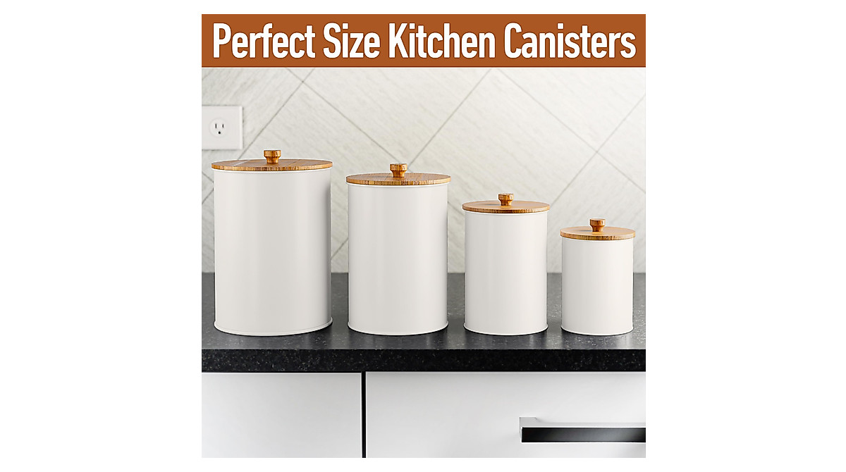 Stylish Kitchen Canisters Set of 4 with Labels
