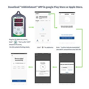 Inkbird WiFi ITC-308 Digital Temperature Controller with WiFi IHC-200 Humidity Controller with Outlet for Mushroom Humidifier Dehumidifier Reptile Greenhouse Home Brewing
