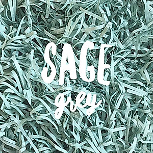 Sage Grey Dusty Green Shredded Tissue Paper Shred Hamper Gift Box Basket Filler Fill Baby Shower Wedding Party Christmas Decor (200g)
