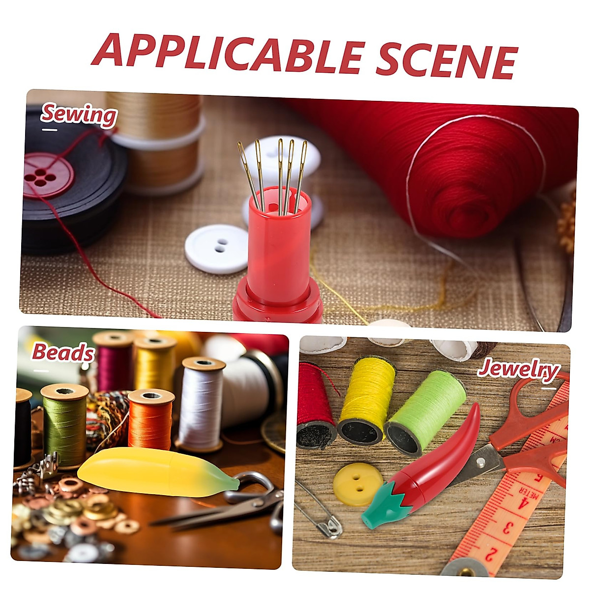 EXCEART 6Pcs Needle Storage Tubes Sewing Needle Pins Box Container Plastic Fruit Shape Tool Box Holder Organizer for DIY Small Items Toothpick Beads Jewelry