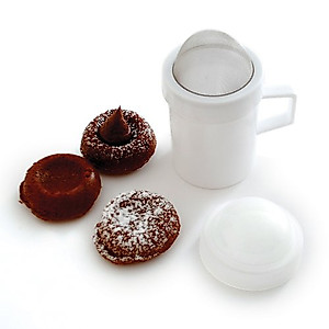 Norpro Multipurpose Sugar Flour Powdered Sugar Shaker Dust Sifter 4.25" Tall New,White