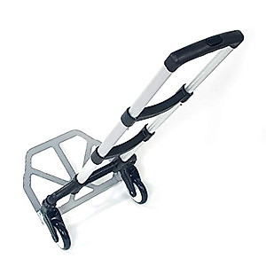 Portable Folding Hand Cart, Aluminum Hand Truck, Push Truck Trolley 165lbs Capacity Lightweight Dolly Collapsible Trolley Luggage for Office Home Travel Use (Black)