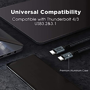 VCOM USB 4 Cable for Thunderbolt 4 Cable 4 FT, 100W Cable with 40Gbps Data and 8K@30Hz 5K@60Hz or Dual 4K Video,Compatible with Thunderbolt 3/4 Cable and USB-C,for MacBooks,Hub, Docking, and More