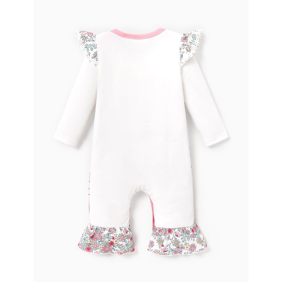 Disney Princess Aurora Baby Girls Romper: Long Sleeve White Ruffle Jumpsuit - Fall Baby Girl Clothes for Daily and Birthday Gift 3-6 Months