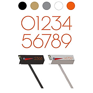 modbox USA Modern Mailbox Address Numbers in Chalet Style Font, Custom Cut to Order, Set of 2 (Paris)