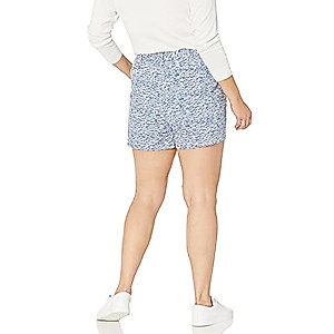Amazon Essentials Women's 5 Inch Inseam Stretch Chino Short With Pockets (Available in Plus Size), Blue White Ripple Print, 20 Plus