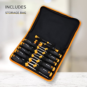 YF YoungFulTool 13 Pieces Magnetic Screwdriver Set Flat Phillip Torx Head Precision Screwdriver Set with SL PH TORX Head Magnetizer Demagnetizer and Canvas Pouch for Storing
