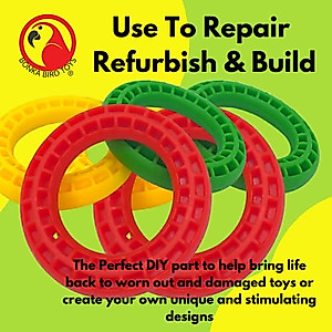 Bonka Bird Toys 3623 Pack 6 Strong Rings Foot Talon Craft Part Bird Toys Round Plastic Loop Colored Roll Circle Healthy Activities Groom