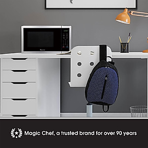 Magic Chef 900 Watts 0.9 Cubic Feet Small Countertop Microwave Oven for Compact Spaces with 6 Pre Programmed Cooking Modes, Stainless Steel