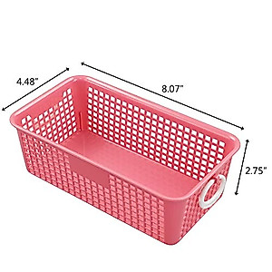 Qskely 36-Pack Small Storage Basket, Plastic Storage Basket Tray, Color Random