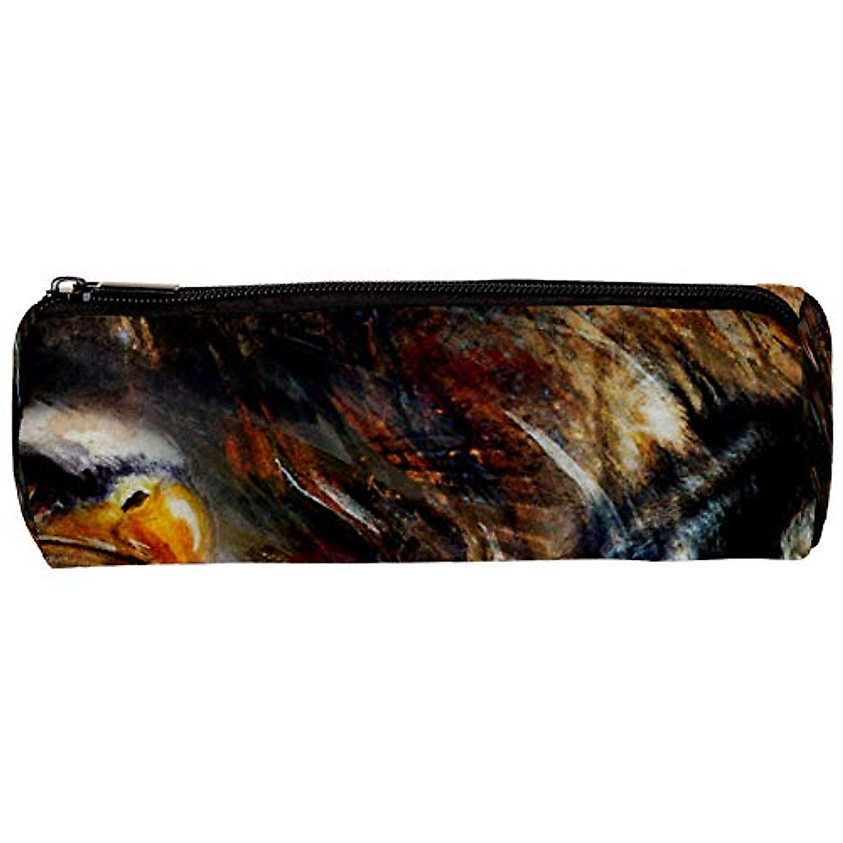 Wolf and Eagle Painting Feathers Pencil Bag Pen Case Stationary Case Pencil Pouch Desk Organizer Makeup Cosmetic Bag for School Office