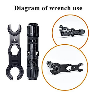 Triproton Solar Cable Connector, IP68 Waterproof, 1500V Tinned Copper Pins, for Solar System, Black 5 Pairs,with 2 Special Spanners (for 8 awg Cable)