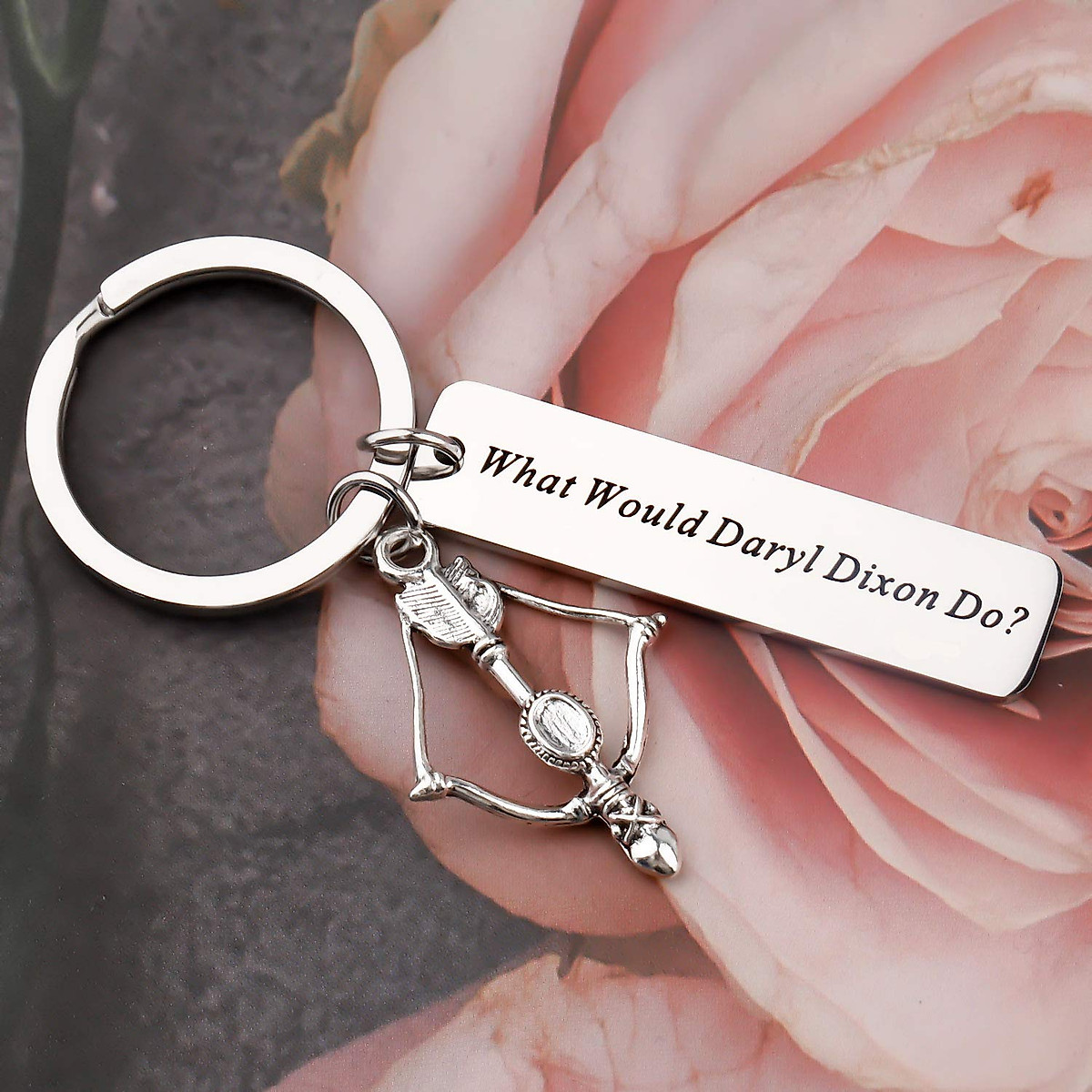 SEIRAA TWD Inspired Gifts TWD Fans Gift Zombie Apocalypse Keychain What would daryl dixon do Keychain (Walking Keychain)