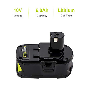 EOHJAR Ryobi battery 18V 6.0Ah 2Pack Replacement Battery for Ryobi 18Volt Cordless Power Tools Lithium-Ion Battery P102 P103 P105 P107 P108 P109 for Ryobi ONE+ Cordless Drill Tool (2Pack)