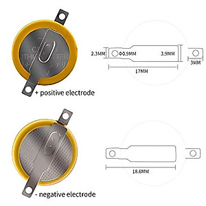 CR1616 Button Cell Battery, 5 Pack CR1616 Batteries with Tabs Bundled with 3.8 mm & 4.5 mm Security Screwdriver Tool Set for GameBoy Color and GameBoy Advance Games - Batteries Individually Pack