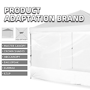 MordenApe Clear Sidewall, Transparent Canopy Walls, Canopy Side Wall for 10x10 Pop Up Canopy - Straight Leg, Outdoor Instant Canopies Sidewall,1 Pack (White)