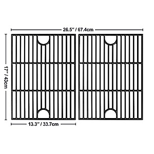 Grill Grates for Nexgrill Home Depot 720-0830H 720-0783E 720-0670C, 17 Inch Cast Iron Replacement Parts for Nexgrill 720-0888 720-0888N Charbroil 463241113 463446015 720-0670D, Master Forge 1010037