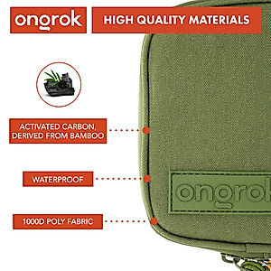 ONGROK Wallet with Carbon Filtration, Small (4x6"), Locking Bag with Water Proof Zipper (Green)
