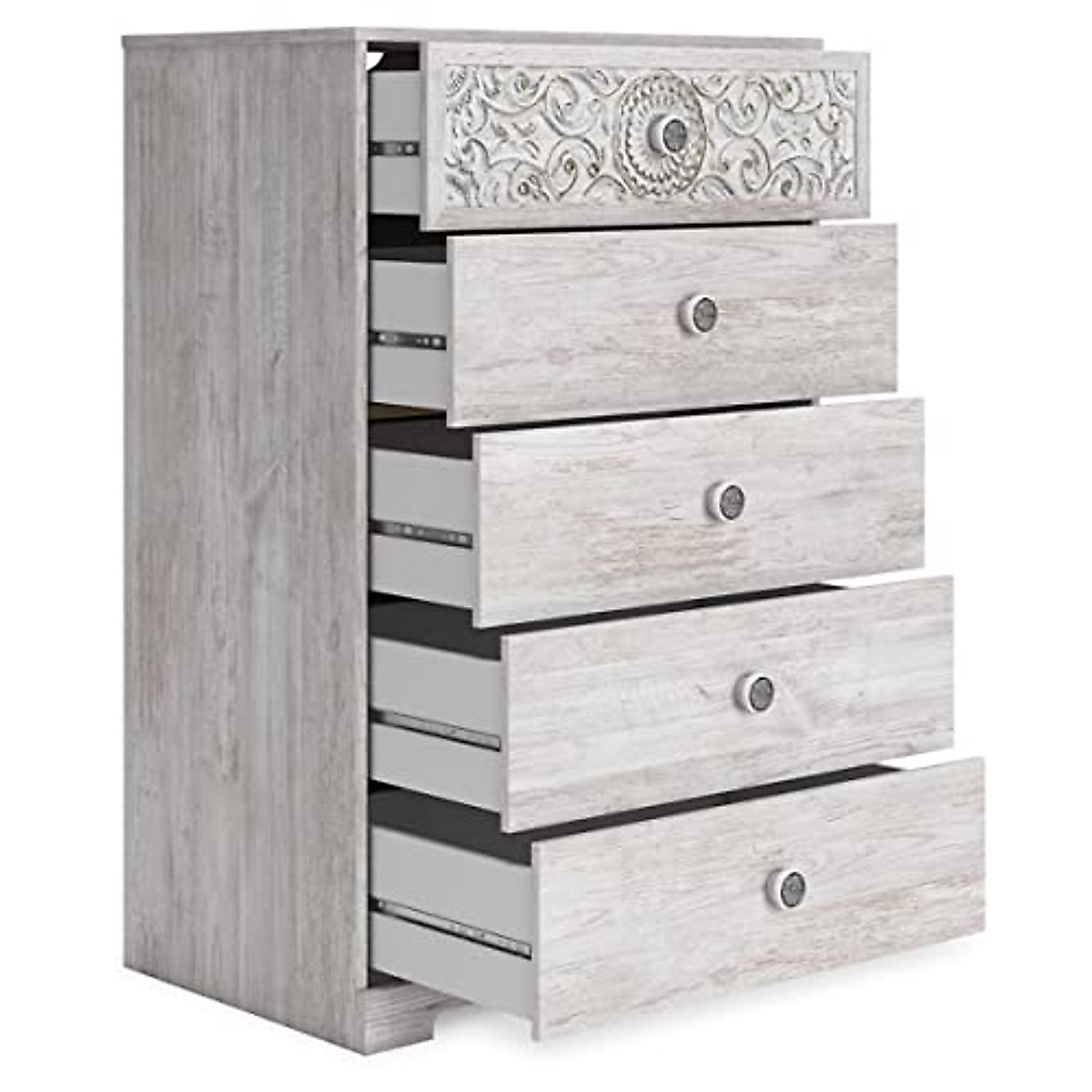 Signature Design by Ashley Paxberry Bohemian 5 Drawer Chest of Drawers, White