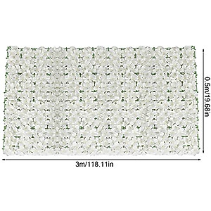 HACSYP Expandable Faux Privacy Fence Artificial Ivy Fence Screening 19.6″×118″ | Artificial Ivy Mesh Flower Fence Garden Rattan Fence Balcony Mesh Outdoor Wedding Decoration (Color : White)