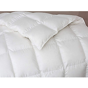 KumiQ Crib All Season Lightweight Natural White Down Baby Toddler Comforter Duvet, Down-Proof Cotton Shell, Machine Washable (White, 41x48in)