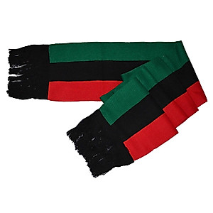 MM Red Black and Green Pan-african Flag Inspired Scarf 8"80"
