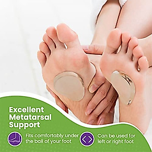 Premium Gel Ball of Foot Cushions - Reusable Clear Gel Metatarsal Pads - Foot Pain Relief - 1/4 Inch - 4 Pair