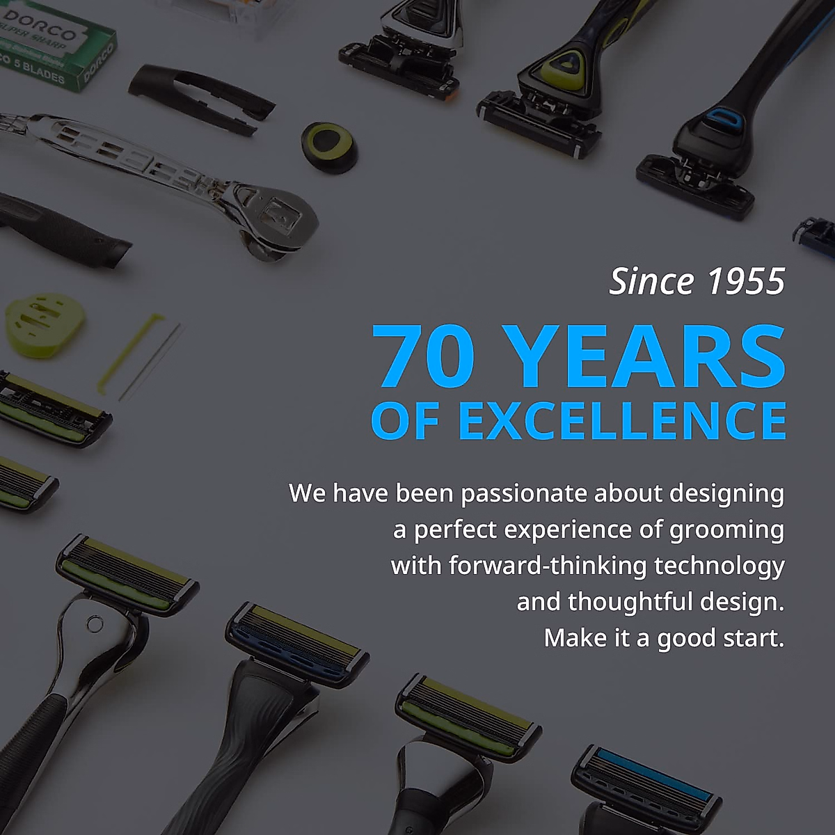 Dorco Pace 4 Pro - Four Blade Razor Shaving System - 10 Pack (10 Cartridges + 1 Handle)