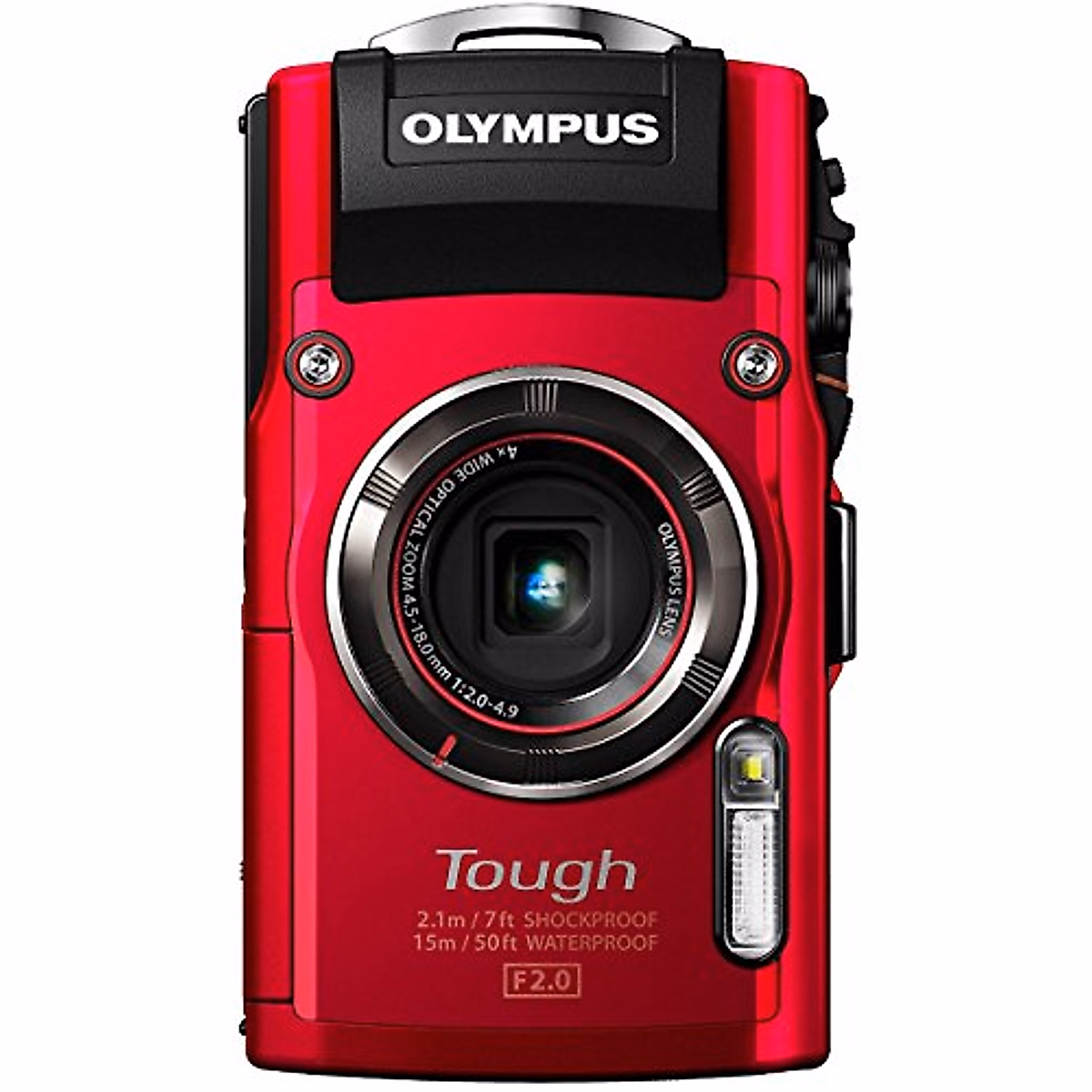 Olympus TG-4 16 MP Waterproof Digital Camera with 3-Inch LCD (Red) - International Version