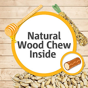 Vitakraft Crunch Sticks Honey Flavor with Added Calcium Chinchilla Treat (2 Sticks), 3.5 oz, Brown