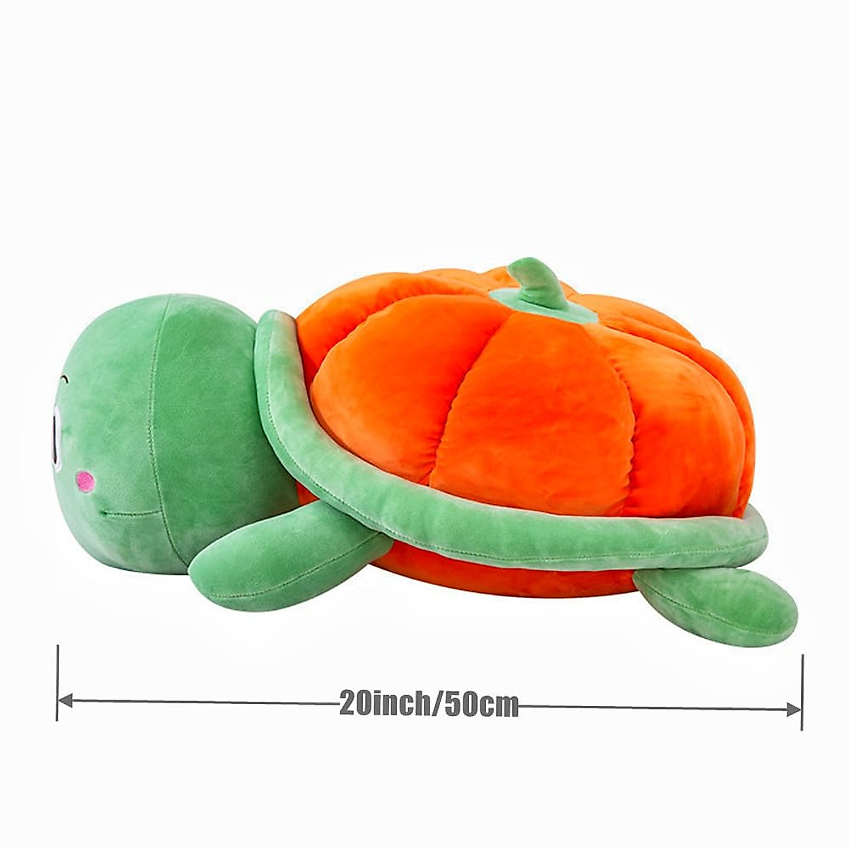 XIYUAN Stuffed Pumpkin Turtle Plush Toy, 20 inch Turtle Stuffed Animal, Turtle Plush Cuddly Soft Pillow, Marine Stuffed Animal, Turtle Plush Pillow（Orange）