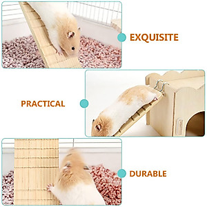 Mipcase 2pcs Hamster Platform Pet Cage Ladder Toy Ladder Toy Hamster Climbing Ladder Hamster Toy Hamster Supplies Small Pets Training Ladder Interesting Chinchilla Ladder