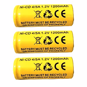 (3 Pack) 1.2v 1200MAH NiCad Battery KR-1500AUL KR1100AE KR-1200AUL Exit Sign Emergency Light ELB-1201N ELB 1210 ELB 1201 ELB1210 ELB1201 ELB1210n ELB1201n ASC0086 Lithonia ELB-1210N Nickel Cadmium